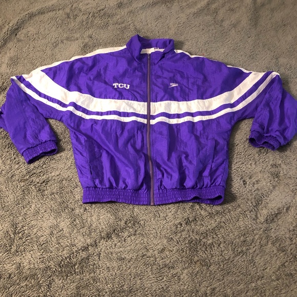 Speedo | Jackets & Coats | Speedo Tcu Jacket Vintage Purple And White ...
